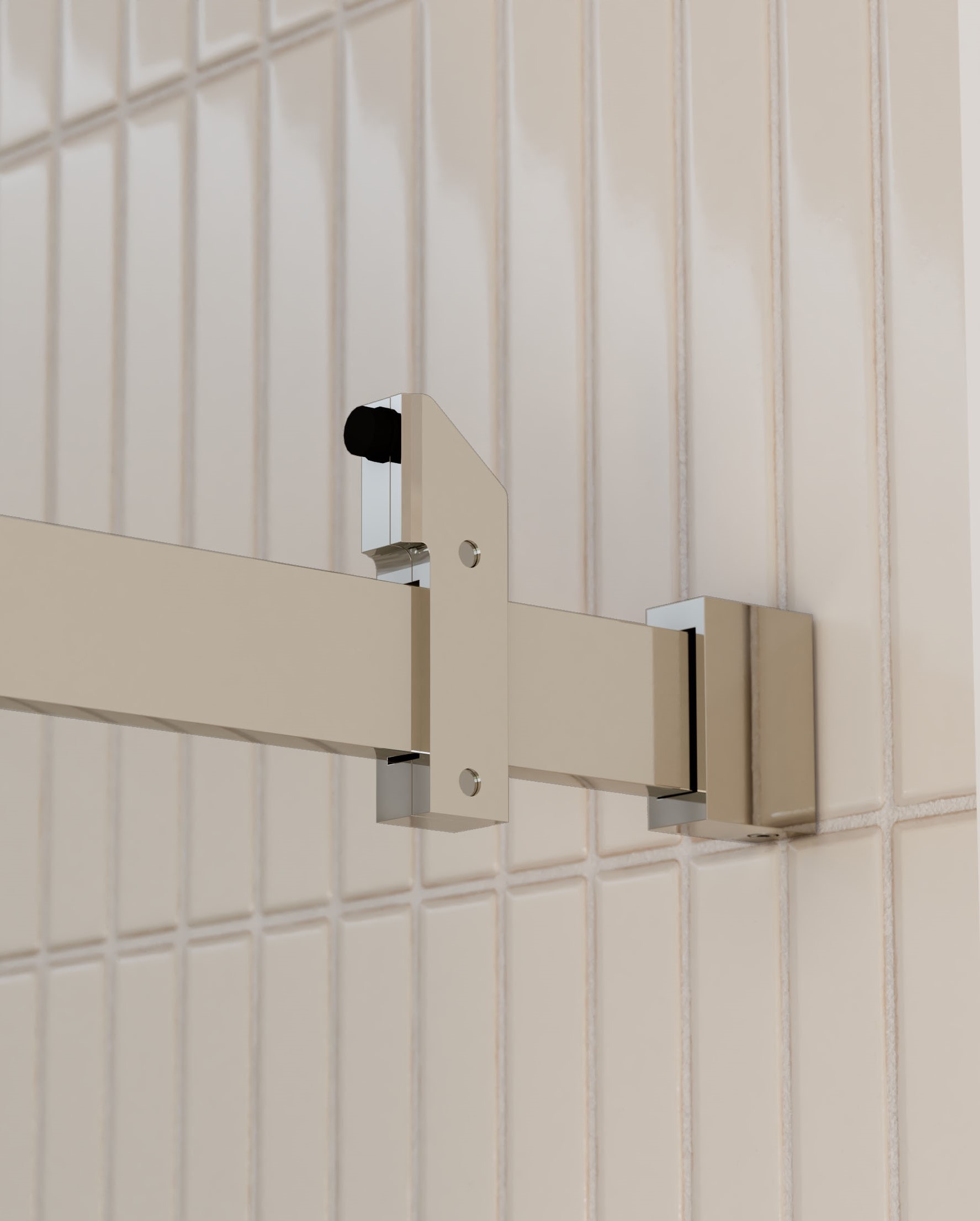 Wall Mount Fitting For SQ Roller System - Polished Stainless