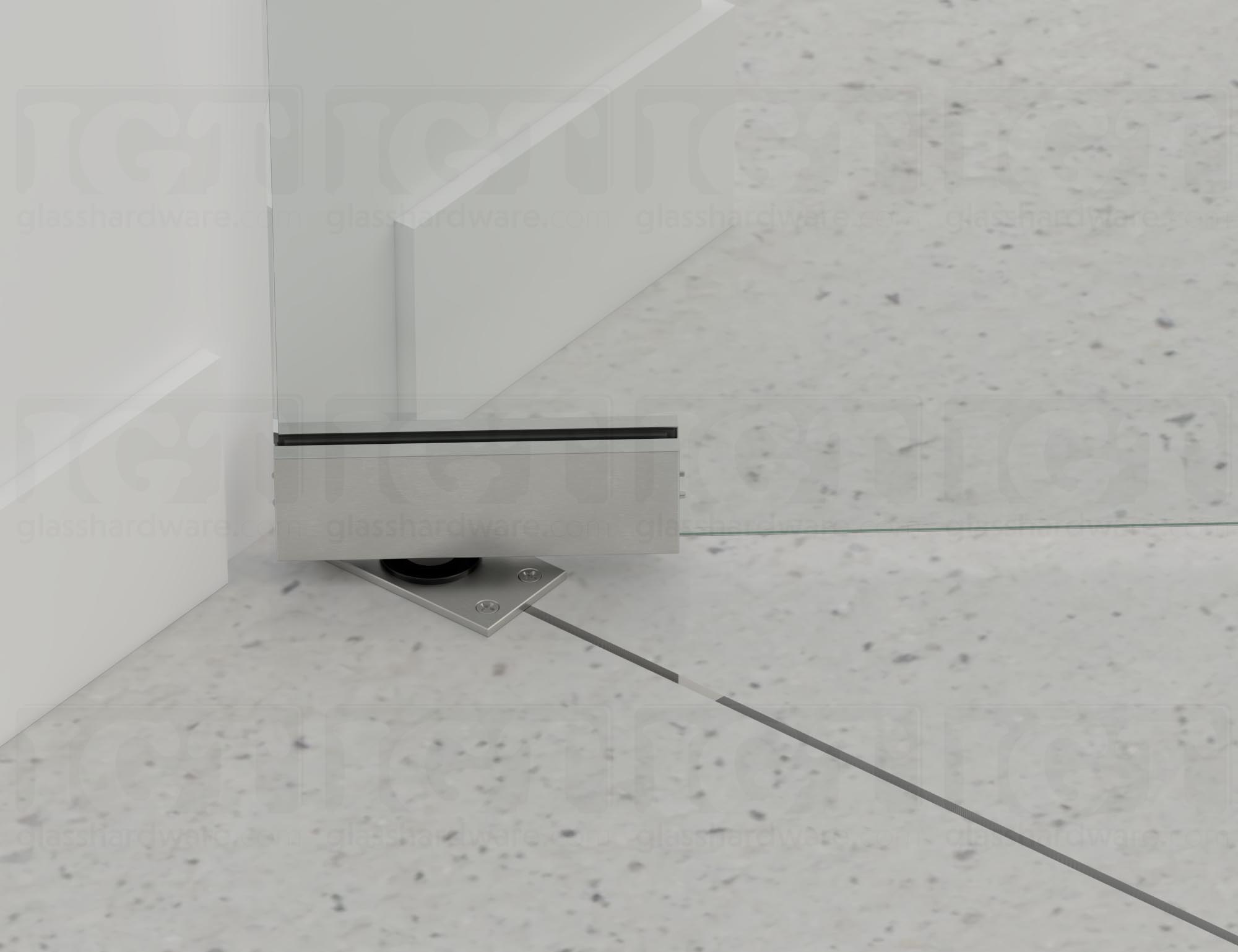 Bottom Patch Fitting - Brushed Stainless